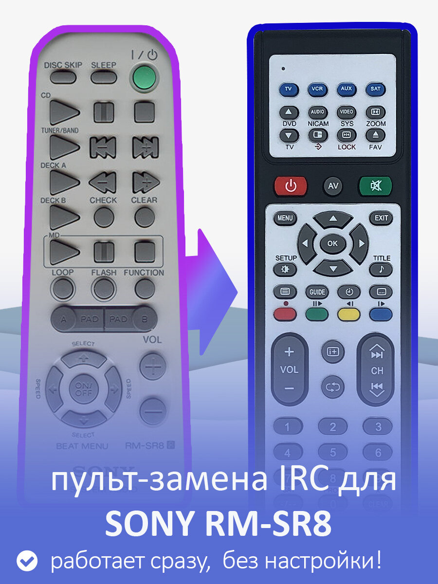 Пульт-замена для SONY RM-SR8