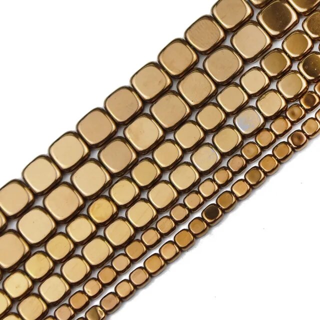 Бусины из гематита 4/6/8 мм золотого цвета 6mm 65pcs, Silver