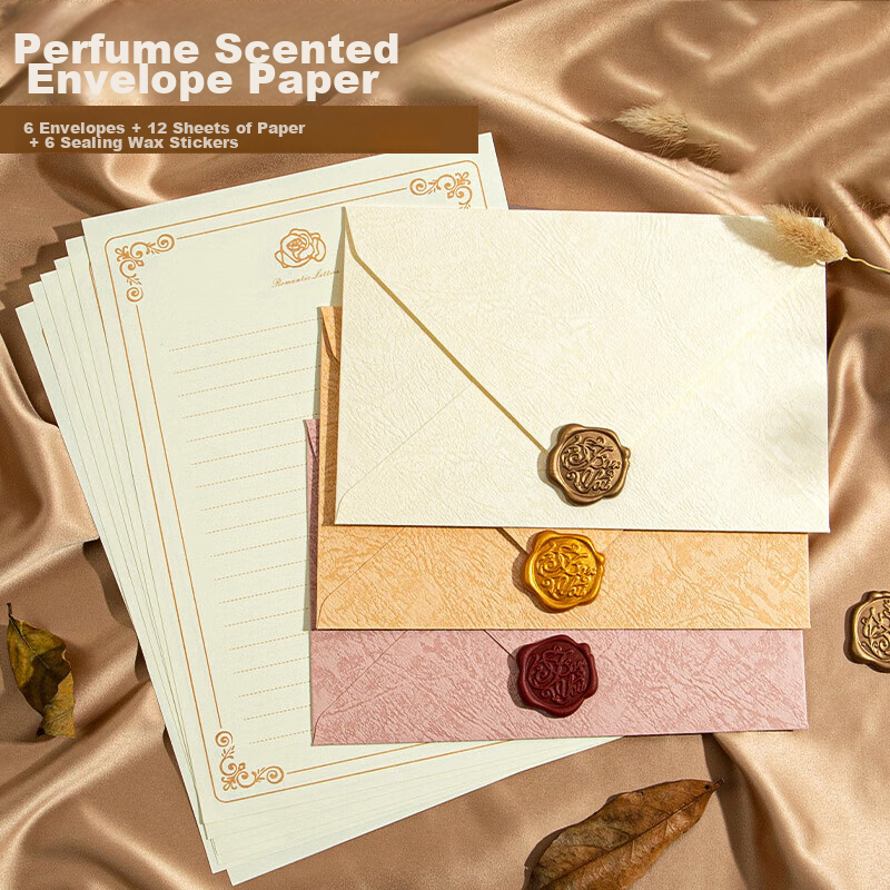 [Lowest Price Online] Jiamo Perfume Tree Pattern Envelope Letter Paper Love Letter Set, Greeting Card, Romantic Love Letter, Birthday Gift, Letter Paper, Letter Boat, Exquisite Valentine's Day Confession, Qixi Festival Gift, Goddess Day Present