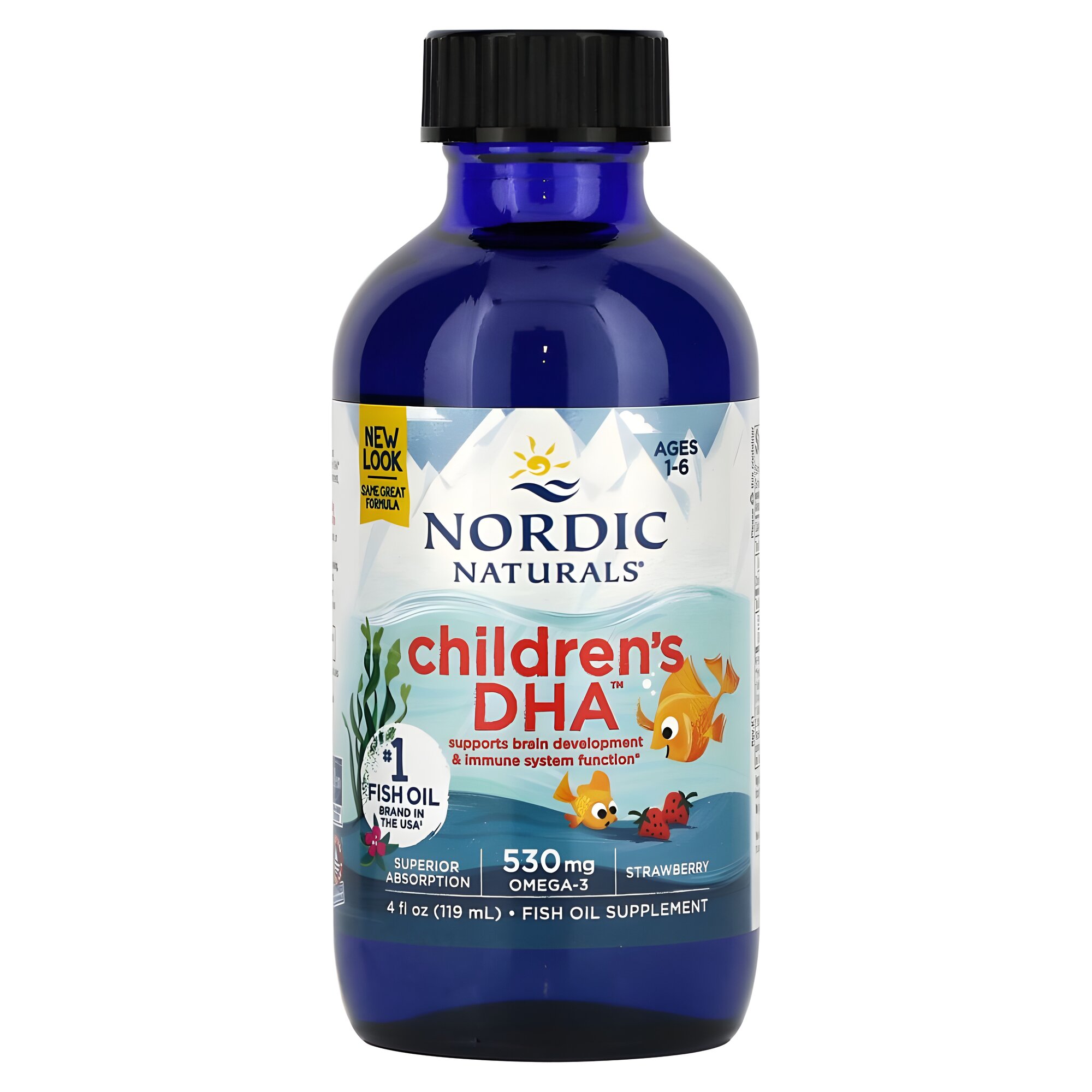 Children's DHA, ДГК для детей от 1 до 6 лет, Nordic Naturals, со вкусом клубники, 530 мг, 119 мл