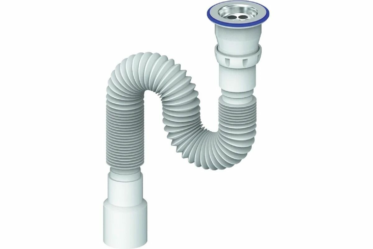 Универсальный гофросифон Unicorn 800 мм 1.1/2"х40/50 нерж. вып, винт 80 D220