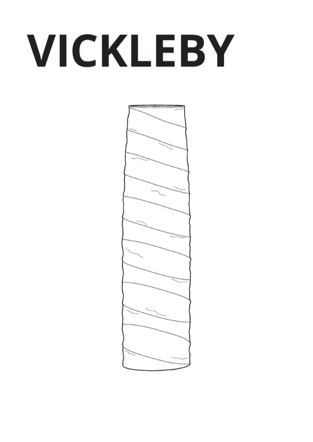 Бумажный абажур для торшера VICKLEBY IKEA, сменный, 125х26 см