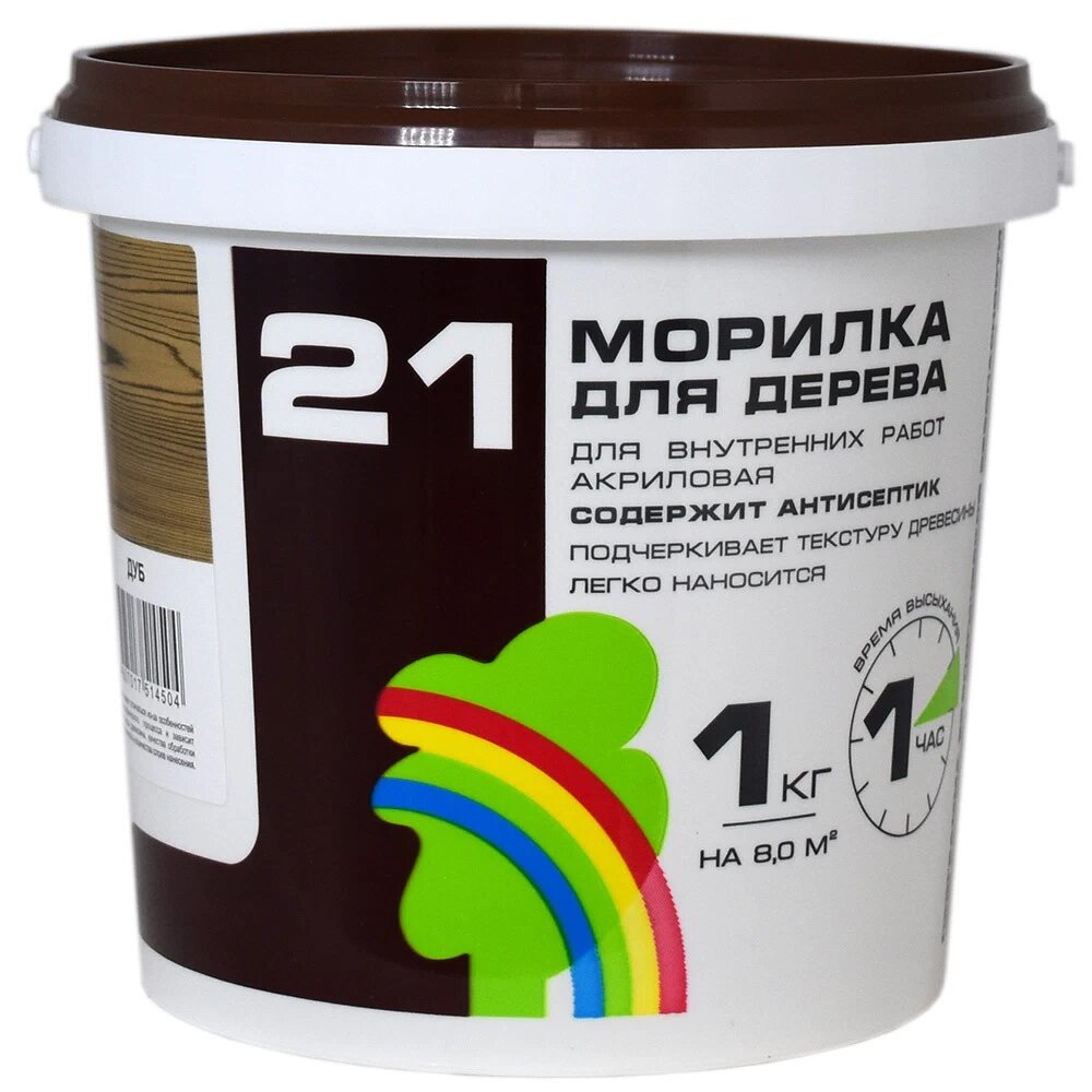 Морилка Радуга ВДАК водная антисептическая дуб 1 кг