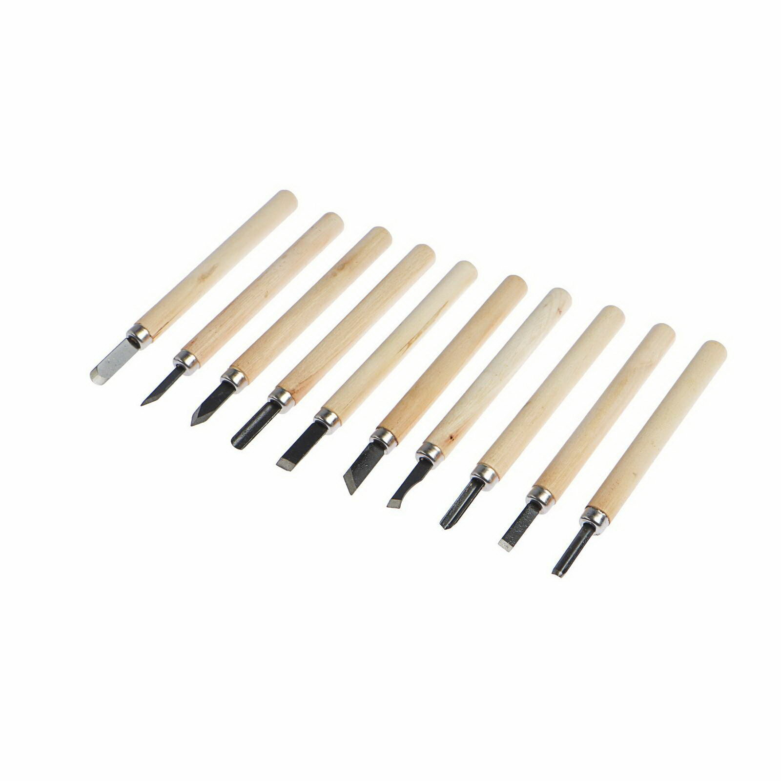 Набор резцов по дереву деревянная рукоятка, 10 шт, материал ручки: дерево