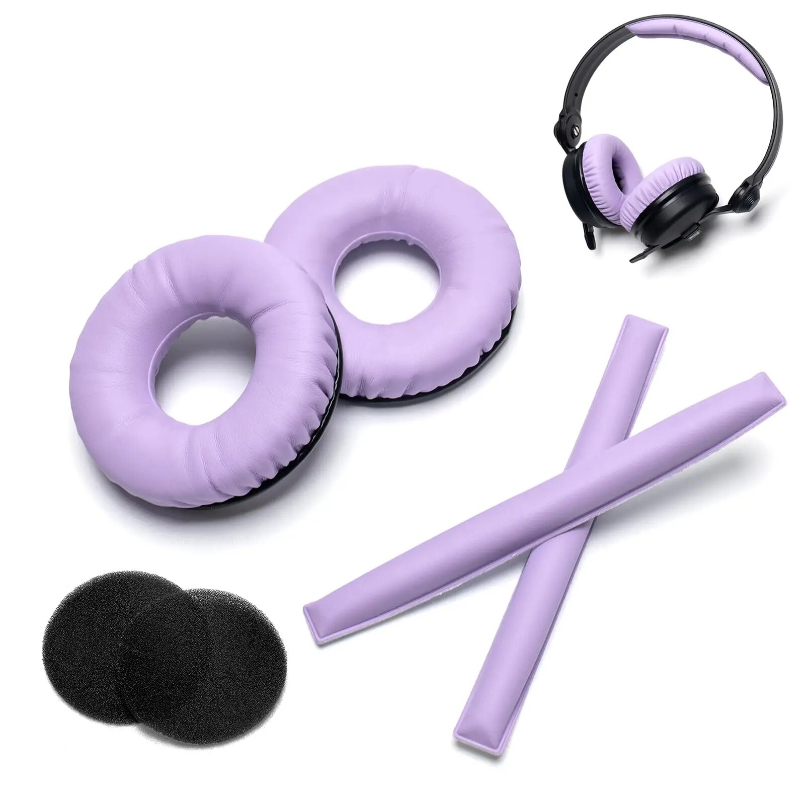 Амбушюры для наушников Sennheiser HD25 AIZUOYOU фиолетовые, коричневые, Purple Leather All