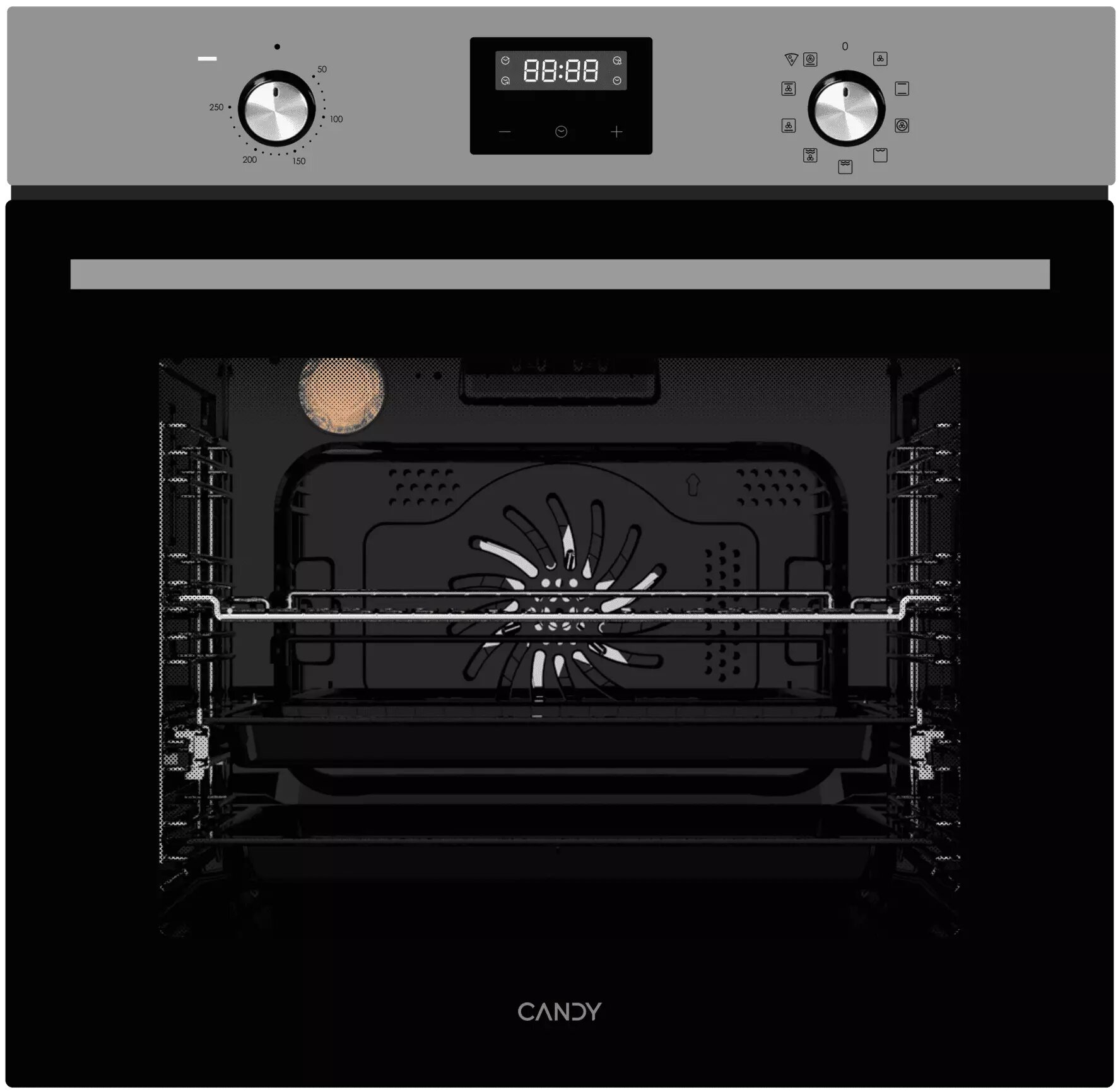 Духовой шкаф CANDY COXP08LTBX, гриль, конвекция, объем 78 литров