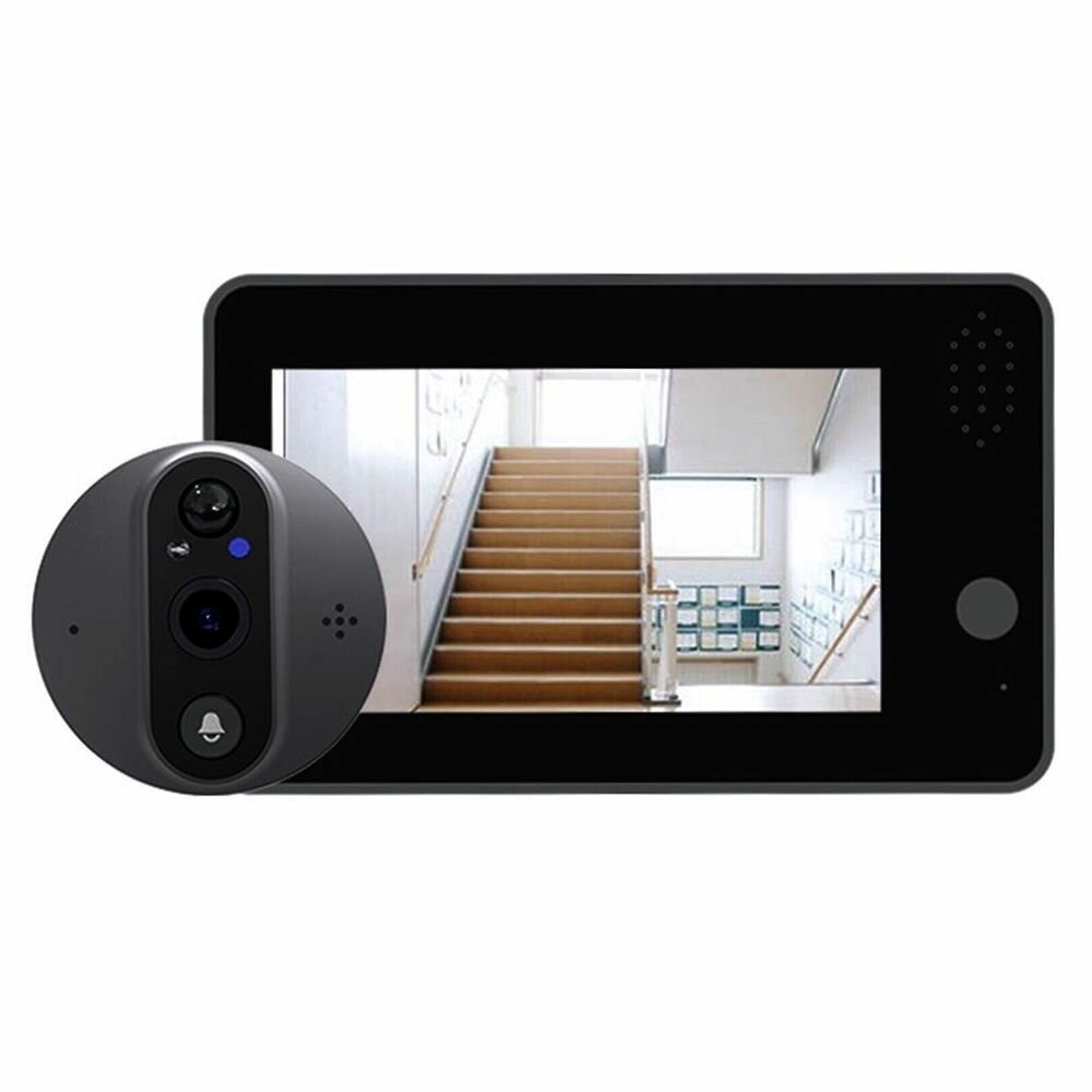 Умный Wi-Fi дверной звонок с камерой 1080P/120 , 24-часовой PIR-обнаружение движения,3-дюймовый ЖК-экран, 4, видеоглазок, приложение TUYA,