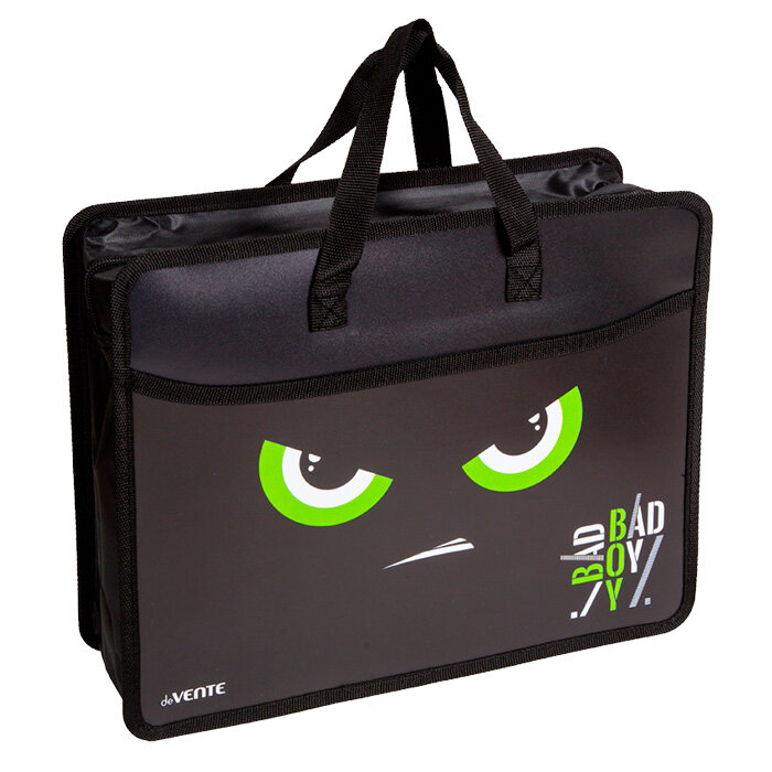 Папка с ручками А4 для тетрадей изо и технологии Bad Boy с расширением 10 см с карманом