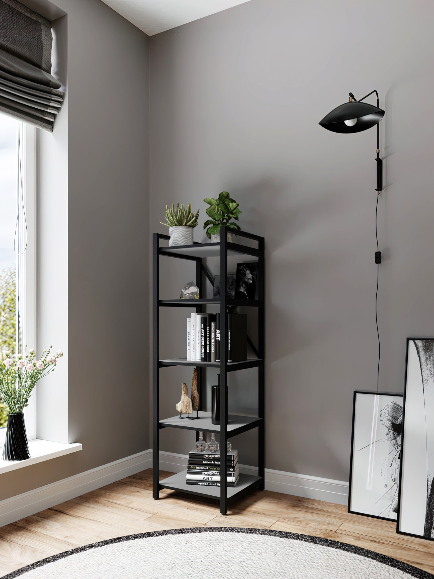 Стеллаж Микс-5 45х44х154, Вулканический серый