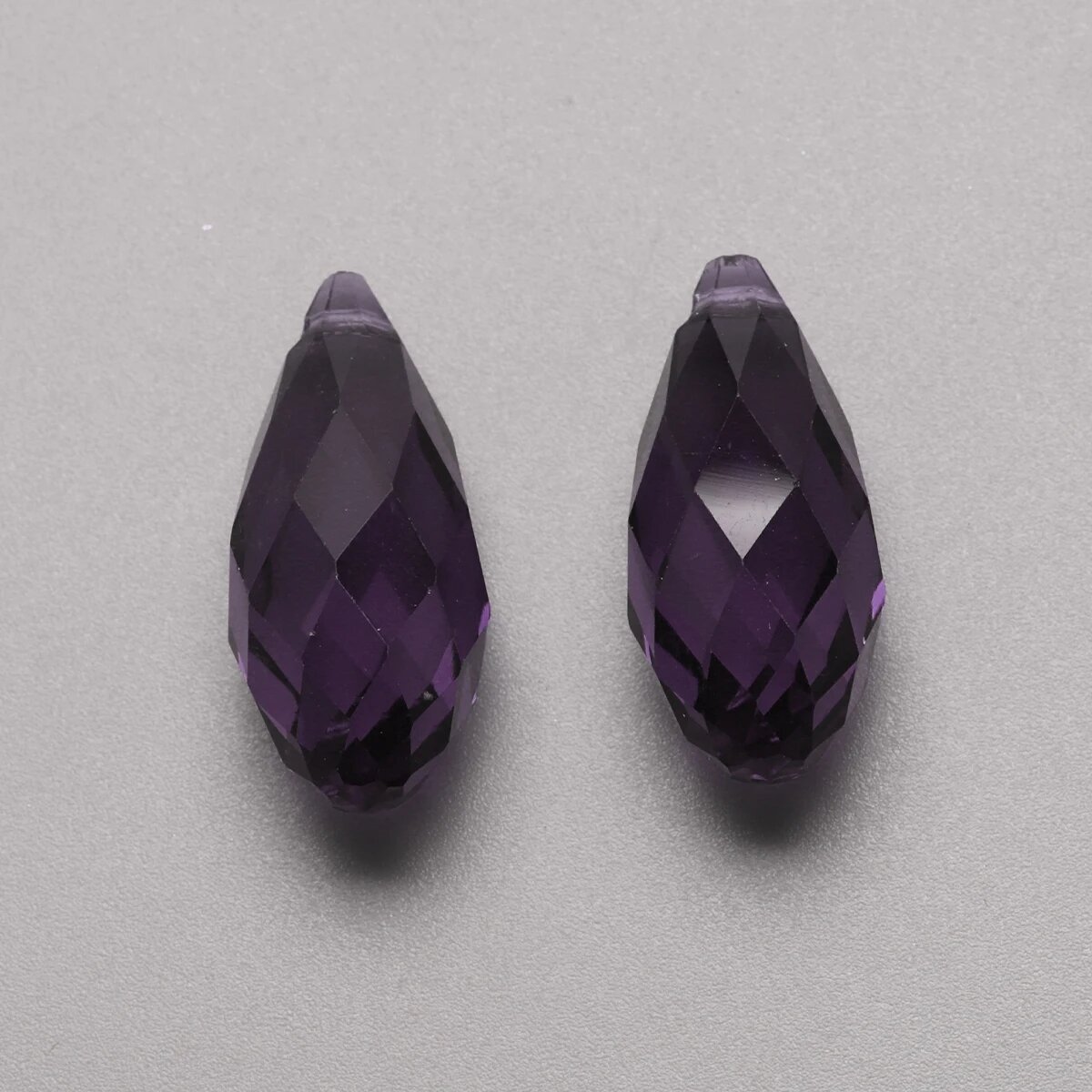 Стеклянные граненые бусины-капельки формы груши Kingshine Фиолетовый, 10X20MM 20PCS, лавандовый