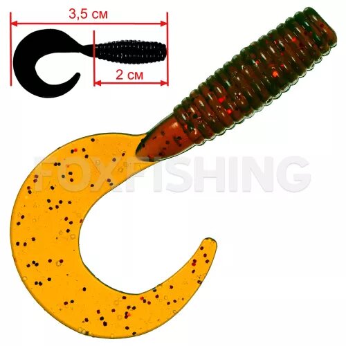 Силиконовая приманка CF Angry Spin 1.4" 78-35-14-6 3.5см. 10шт.