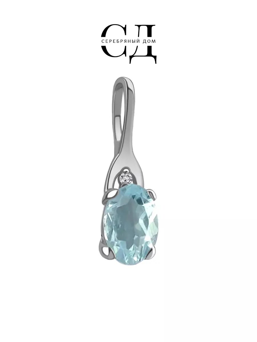 Подвеска, серебро, 925 проба, родирование, фианит