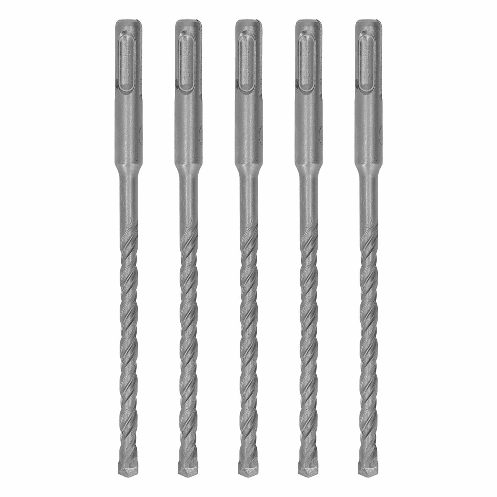 5 шт. сверл для перфоратора длиной 160 мм, 2 канавки, самоцентрирующиеся, с твердосплавным наконечником, ударные сверла для кирпича, камня, бетона, 7 мм/0,28 дюйма