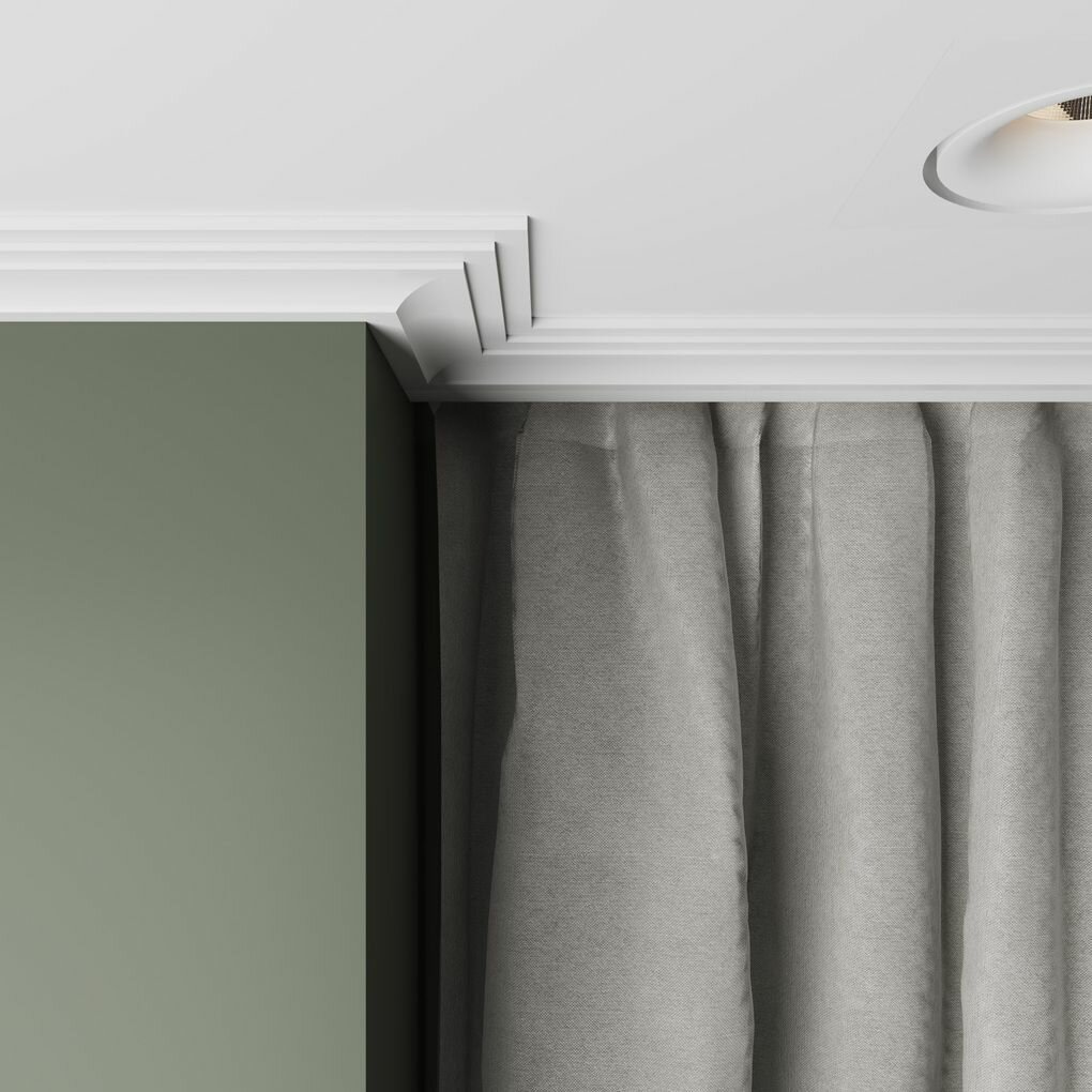 Потолочный плинтус Ultrawood CR 0027 2.44 под покраску 2440 х 50 х 15 мм