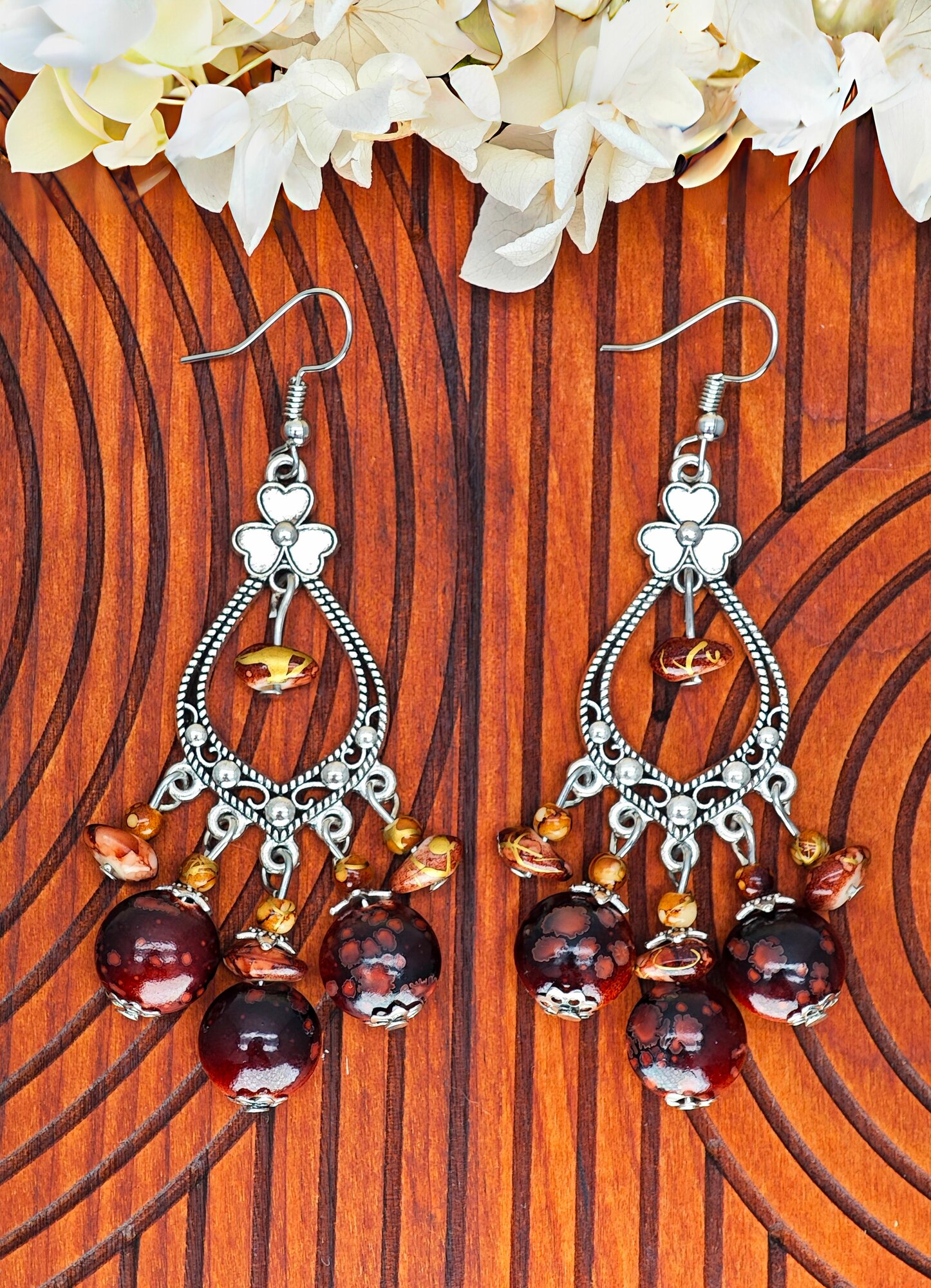 Серьги, искусственный камень