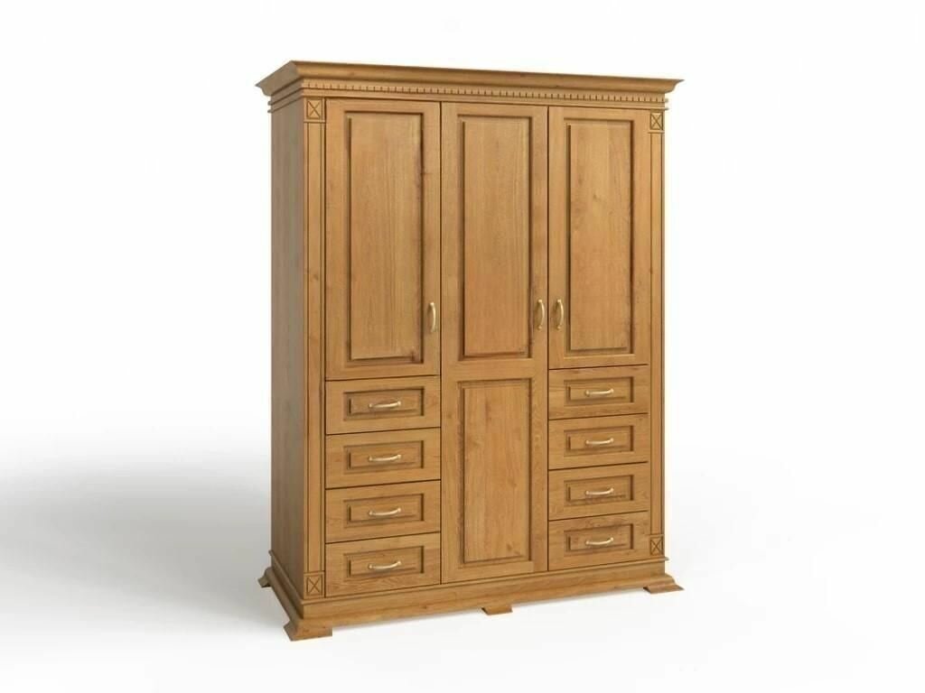 Шкаф Верди №516 из Массива сосны, 150х55х220 см, классический орех 2