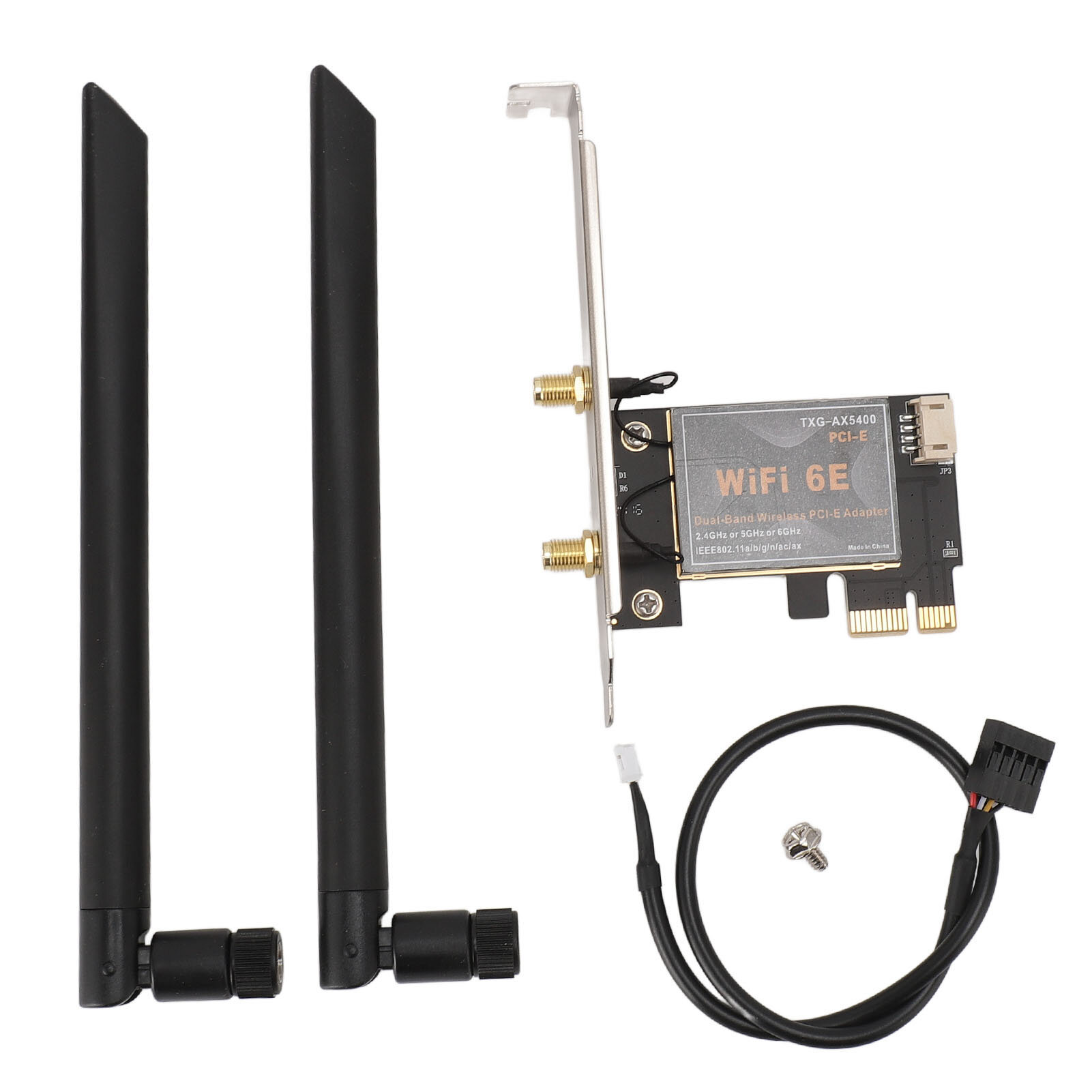 PCIe Wi -Fi Card 6000 Мбит / с 8DB Dual Antenna Bluetooth 5.2 PCIe Wi -Fi 6E Беспроводной сетевой адаптер для Win 11 10