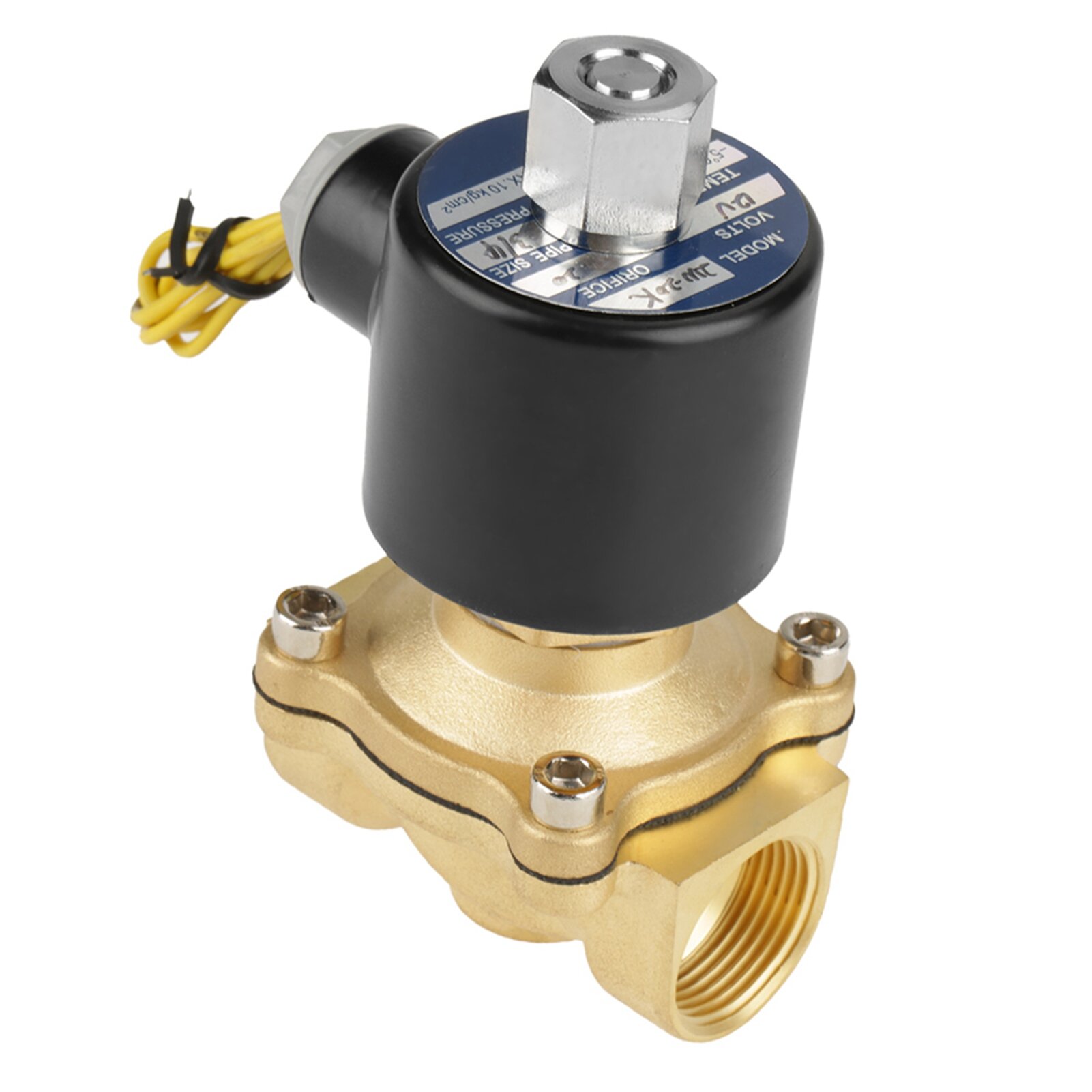 Электромагнитный клапан нормально открытого типа, латунный, 12 В постоянного тока, G3/4" N/O, для воды и воздуха.
