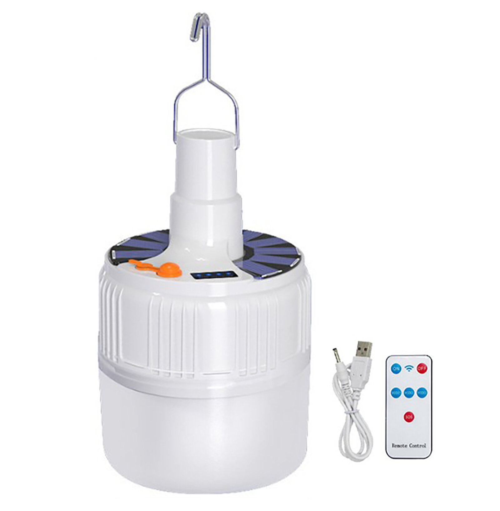 Светодиодная лампа на солнечной батарее с дистанционным управлением для ночного рынка и зарядки для кемпинга