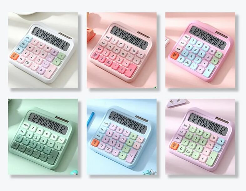 Калькулятор, настольный, 12-разрядное, фиолетовый электронный