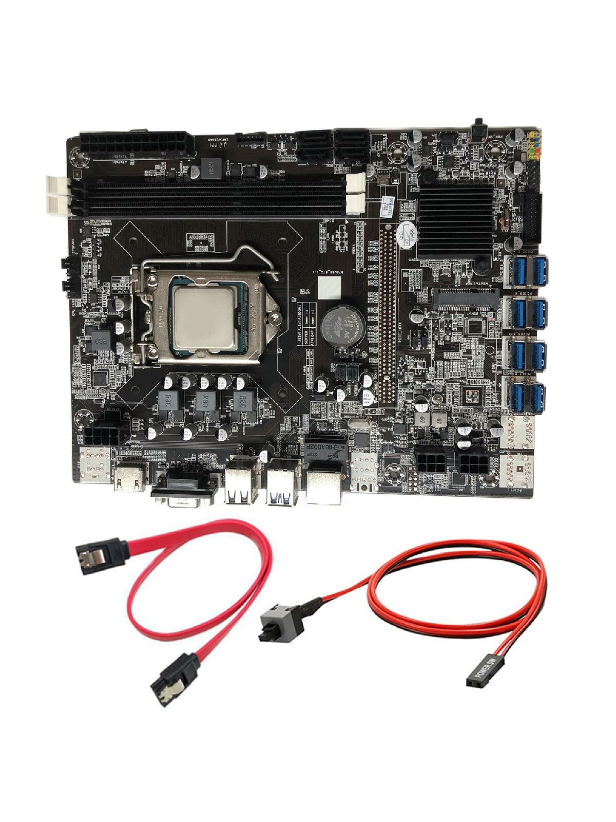 Miner LGA1155 DDR3 DIMM RAM-Compatible for GPU Cryptocurrency Mining BTC Motherboard 8 USB3.0 to PCIE Graphics Card Slot