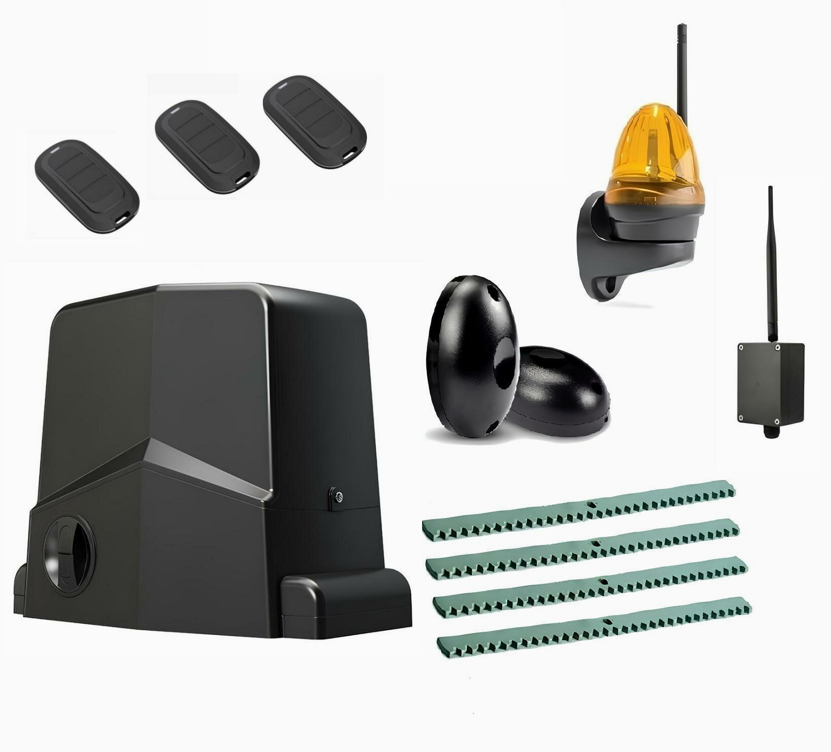 Автоматика для откатных ворот ARW-600MKIT FULL4-K-BT-Т3, комплект: привод, 3 пульта, лампа, фотоэлементы, 4 рейки, Bluetooth-модуль