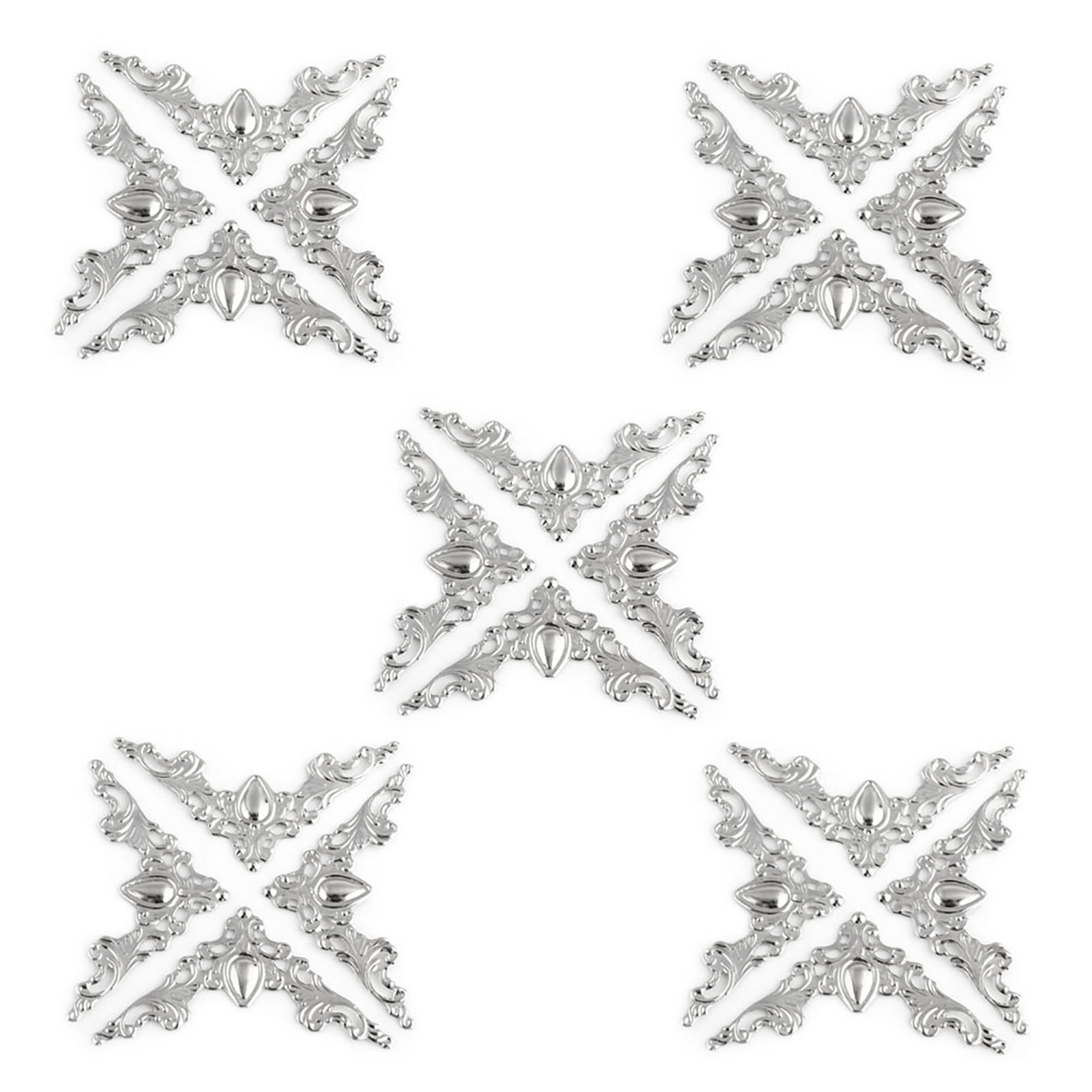 20 шт Уголки-защитники для альбомов, книг, скрапбукинга, коробок из антиквального металла, белого цвета, размер 42x42x57 мм