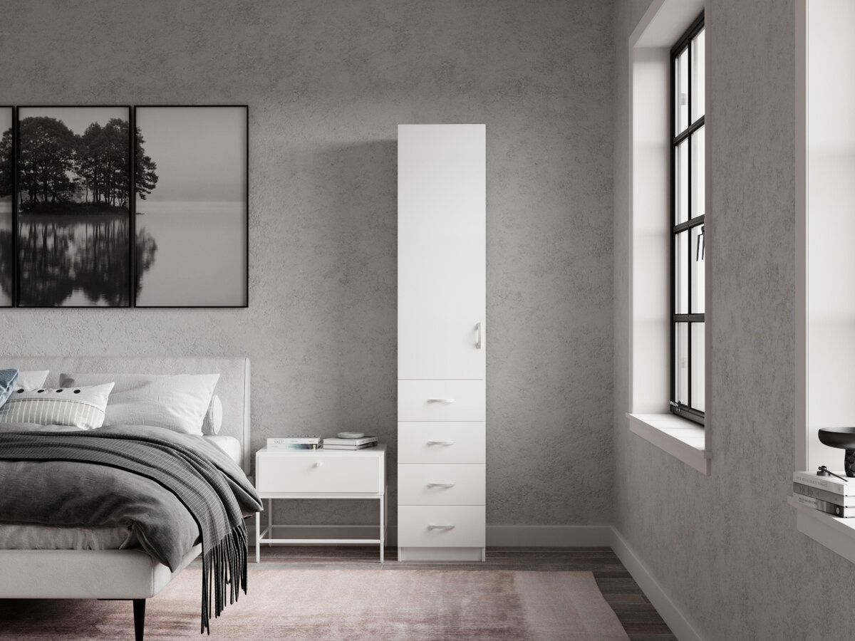 Пенал Зодиак 1.4 Белый для книг однодверный 40*200*35