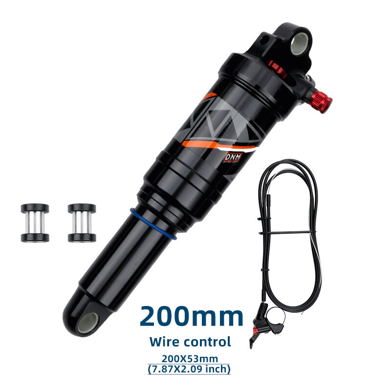 Задний воздушный амортизатор DNM AO38RC для горного велосипеда с мягким хвостом (управление проводом) с блокировкой отскока 200x53 мм