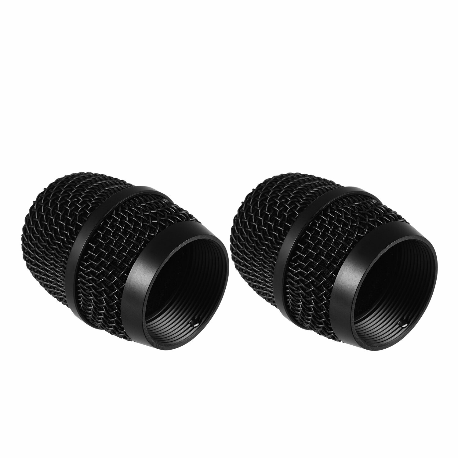 Сменная металлическая сетка для микрофона с внутренним пенопластовым поп-фильтром для ветрового стекла, совместимая с беспроводными микрофонами BBS K100/K200/K300/4100/4500, черная упаковка из 2 шт.