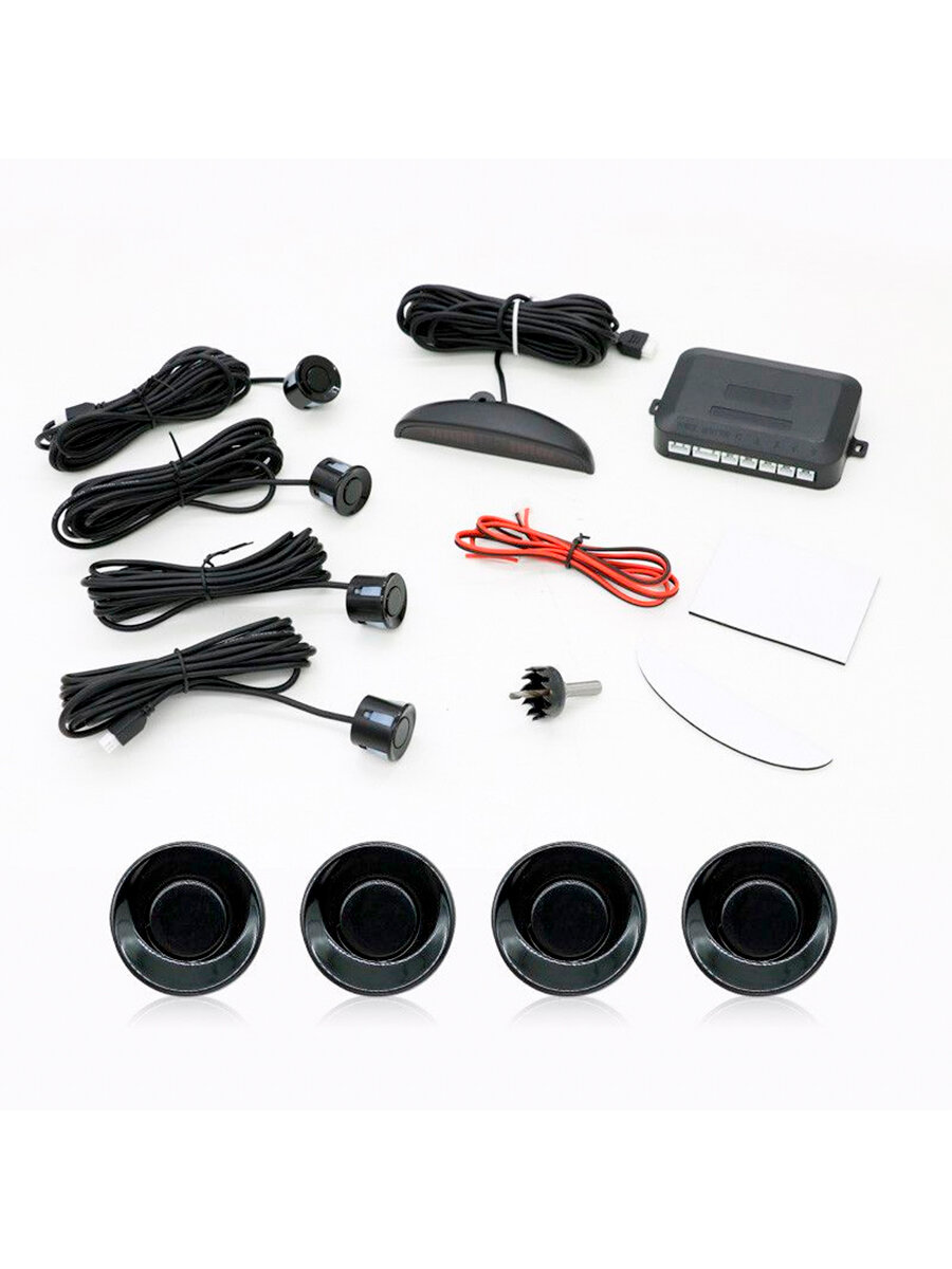 Парктроники для авто 4 датчика задний черные