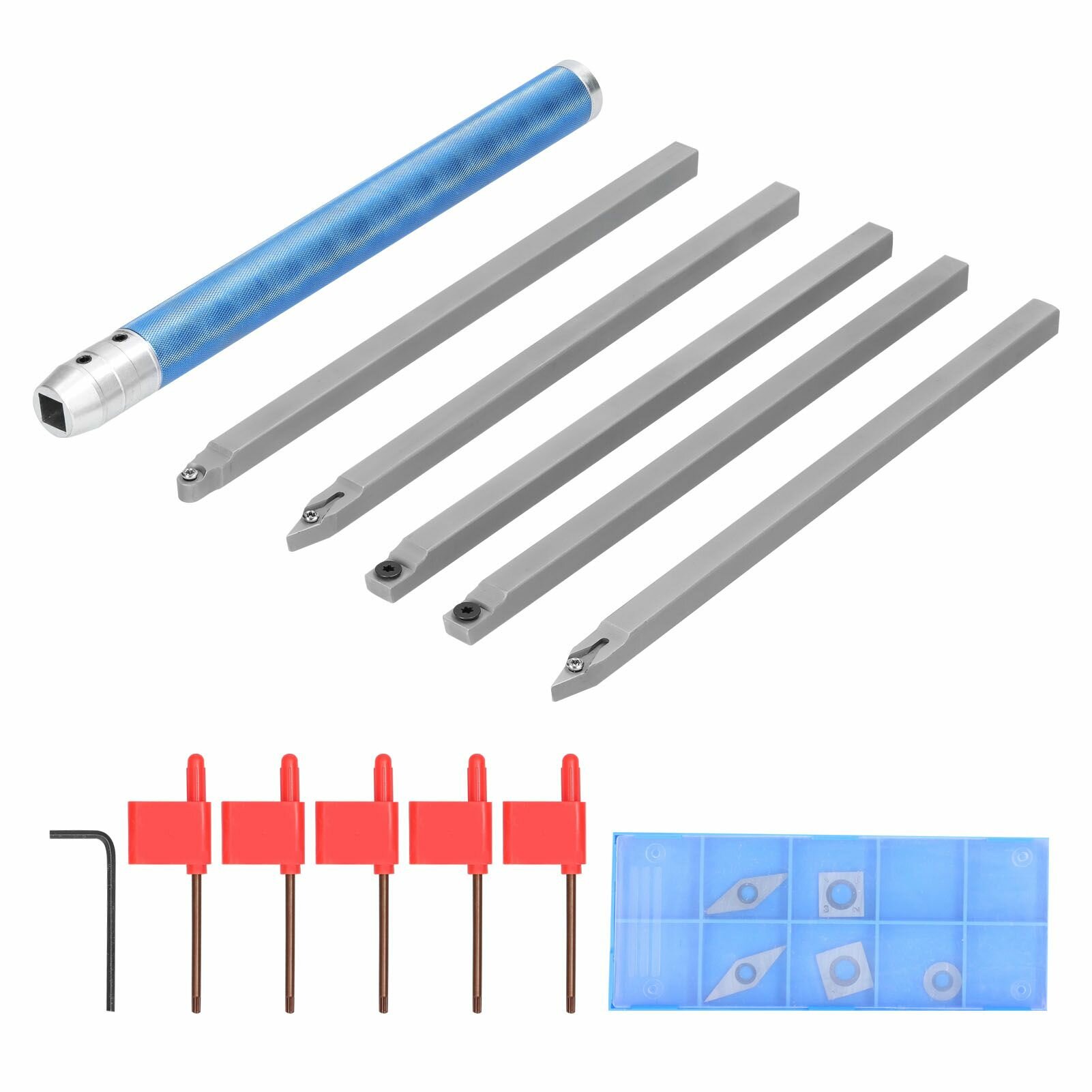 Набор головок для токарных станков из 6 предметов.