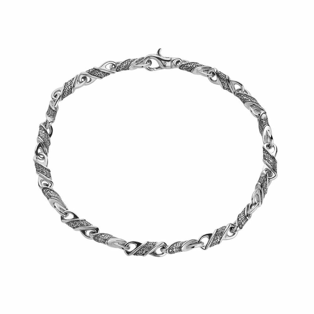 Браслет, серебро, 925 проба, чернение