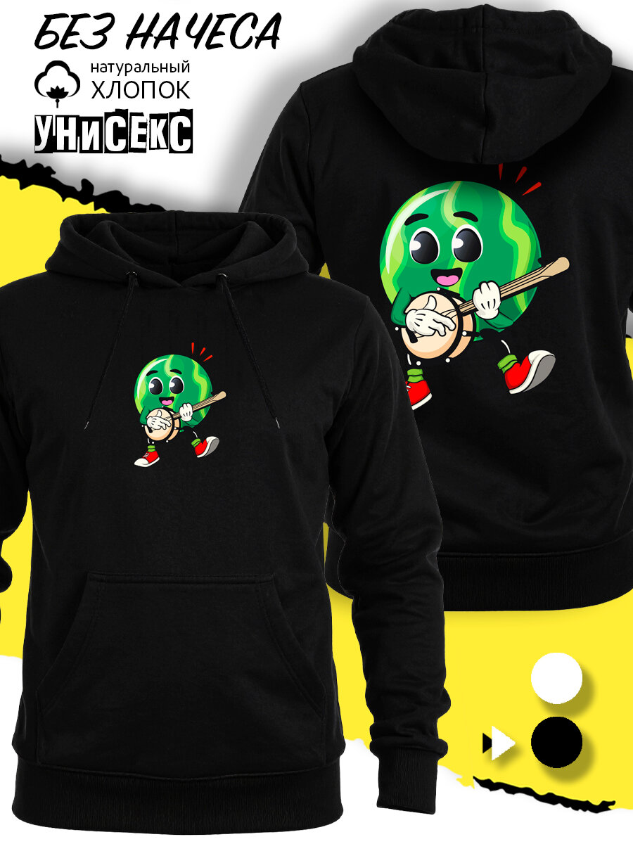 Худи Толстовка свитшот арбуз с гитарой