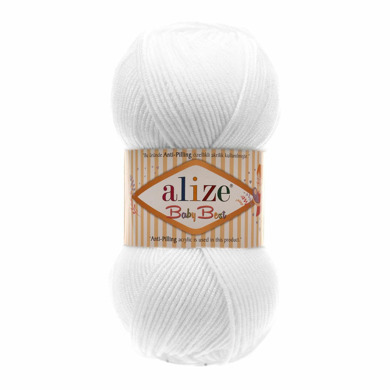 Пряжа Alize Baby Best 55 (5 мотков по 100г/240м) белый