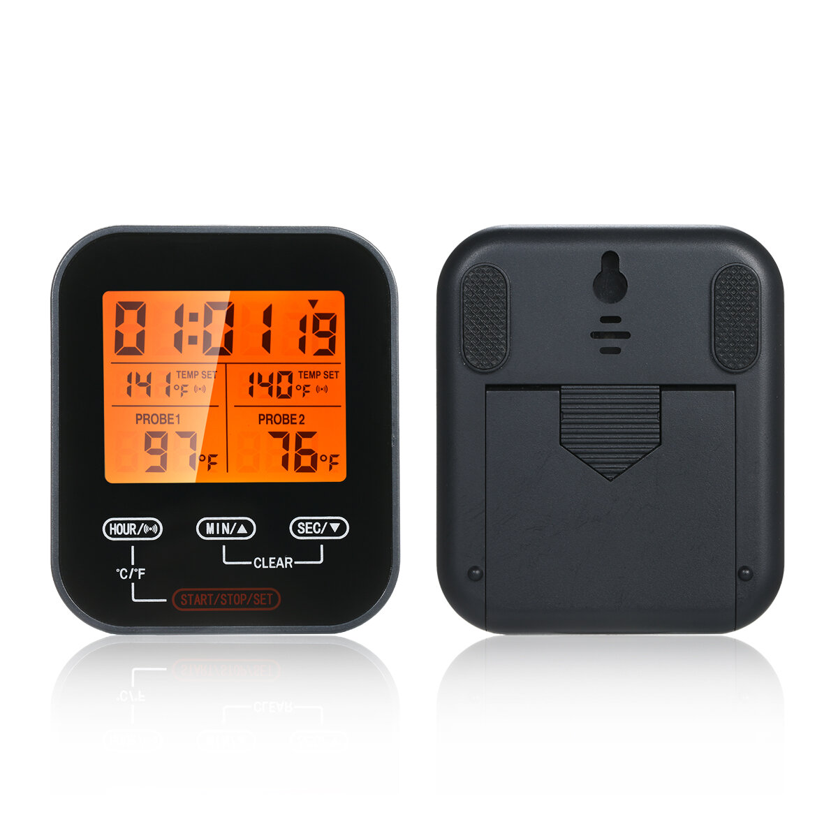 Пищевой термометр с таймером, 2 датчика, для мяса, гриля, коптильни