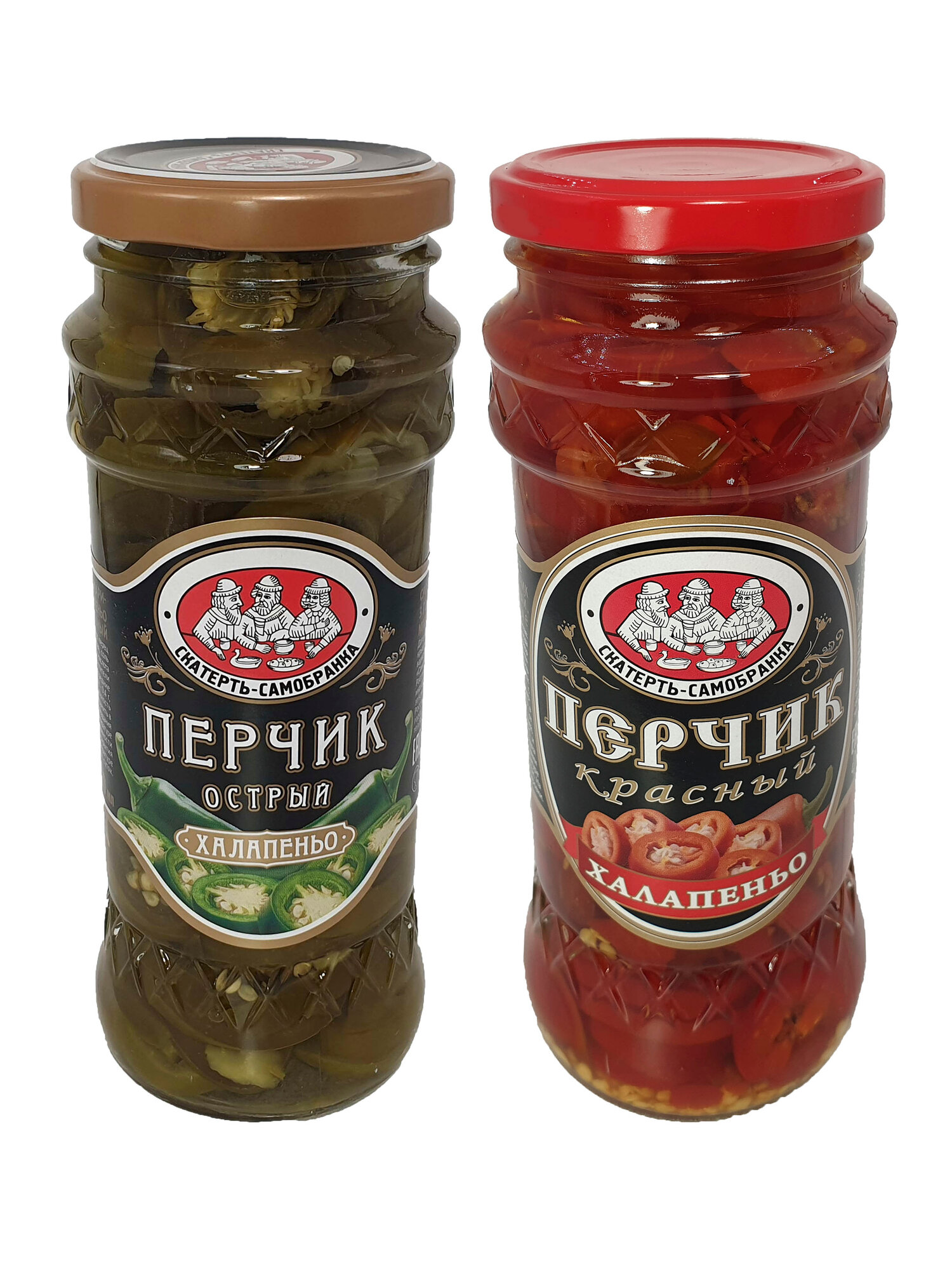 Перец халапеньо набор "Скатерть Самобранка" (зеленый и красный), 2 банки по 370 мл
