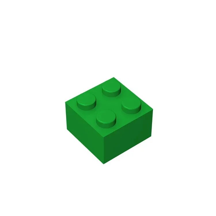 Gobricks 2x2 Изумрудный строительный блок