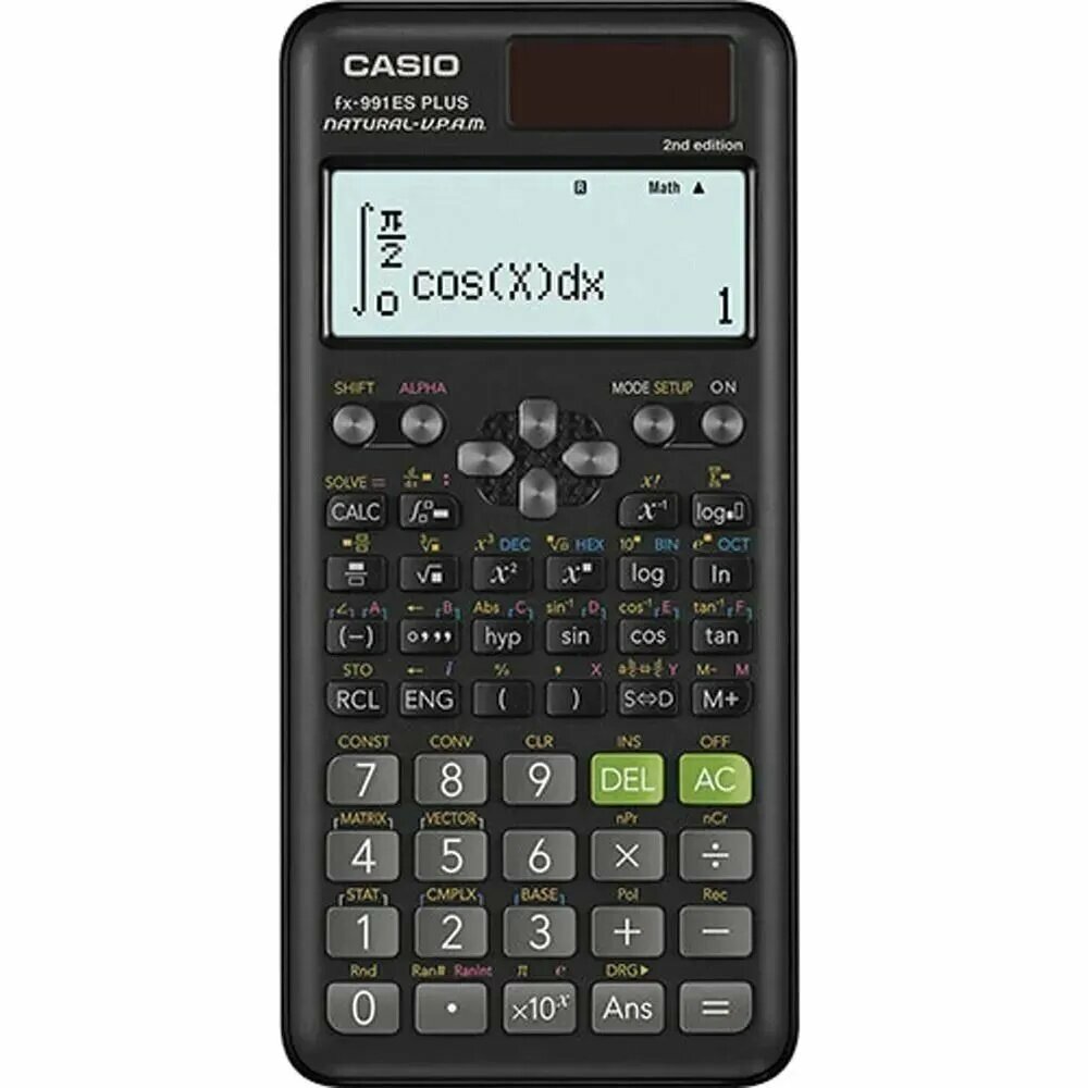Xiaomi YouPin Калькулятор инженерный CASIO FX-991ES PLUS-2 (162х77 мм), 417 функций, двойное питание, сертифицирован для ЕГЭ