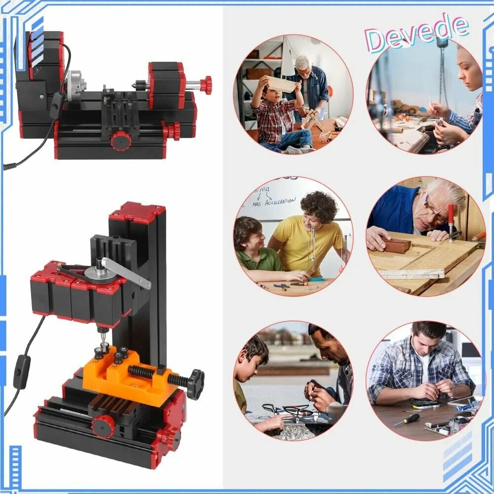 Мини-токарный станок 9-в-1 для металла и дерева