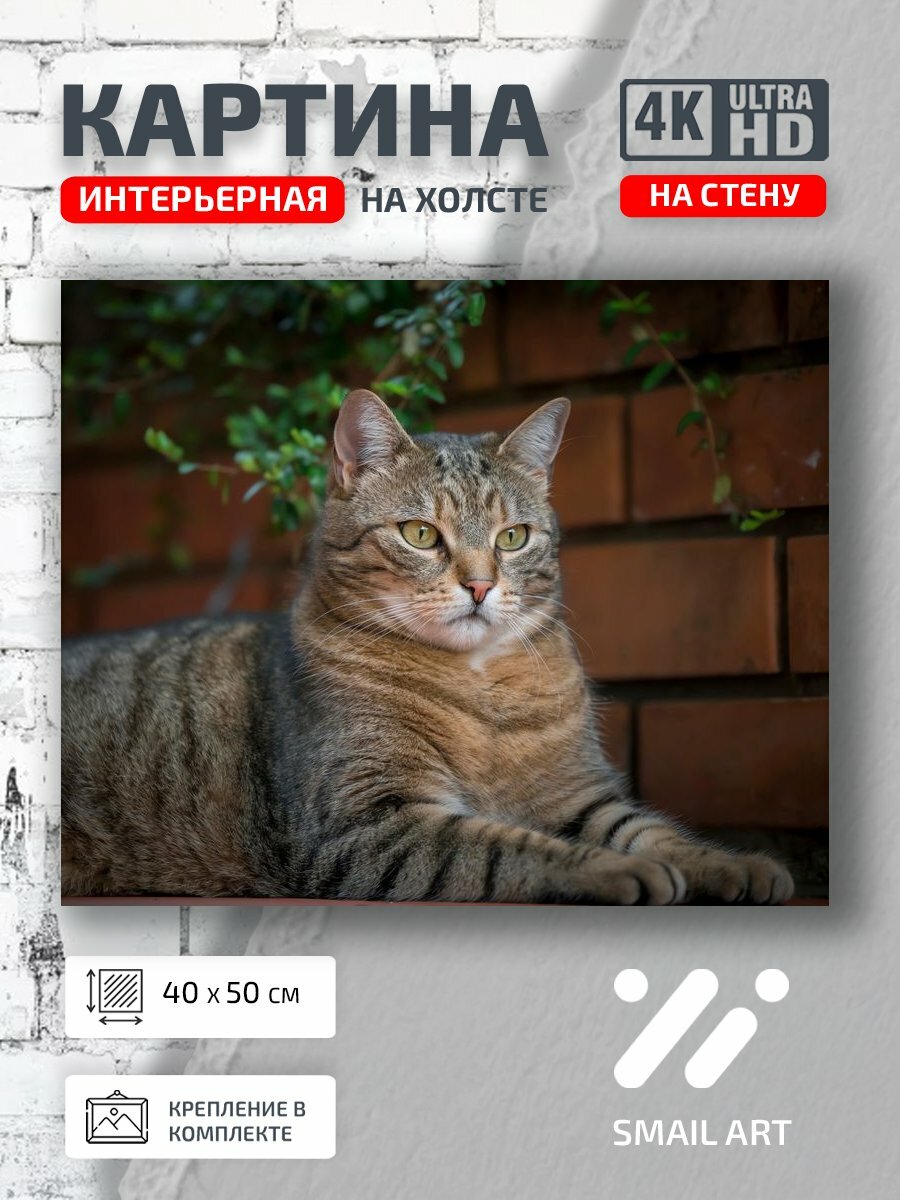 Картина на холсте интерьерная 40 на 50 на стену Кирпичная Animal для детской animal style