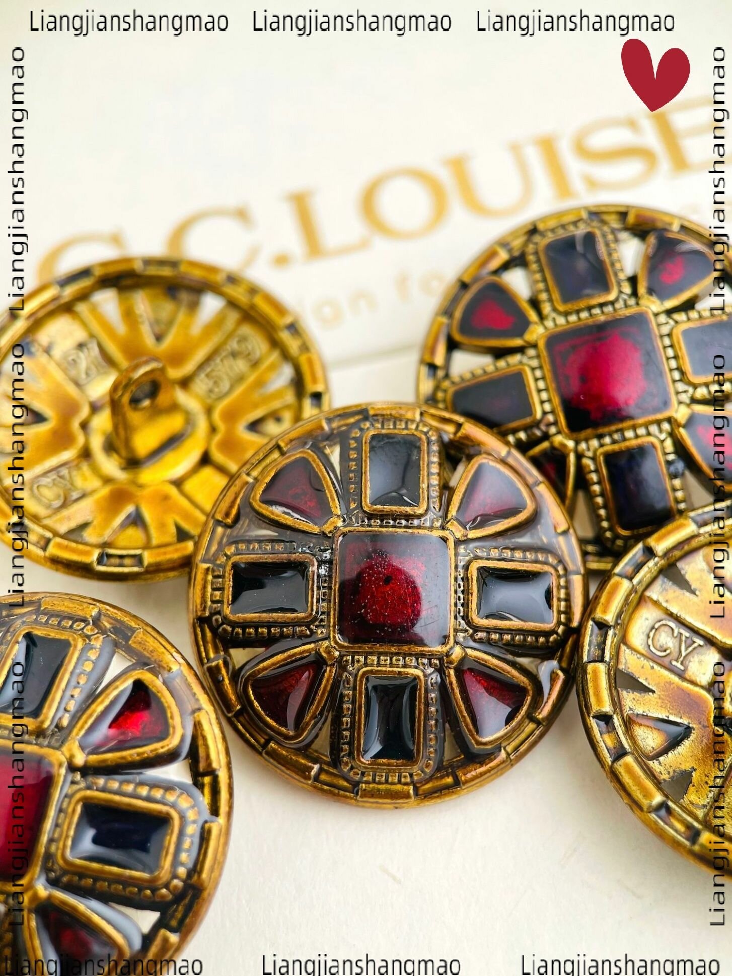 Эксклюзивный набор из 5 роскошных пряжек ручной работы 28 мм для декорирования одежды представлен в двухцветной эмалевой отделке