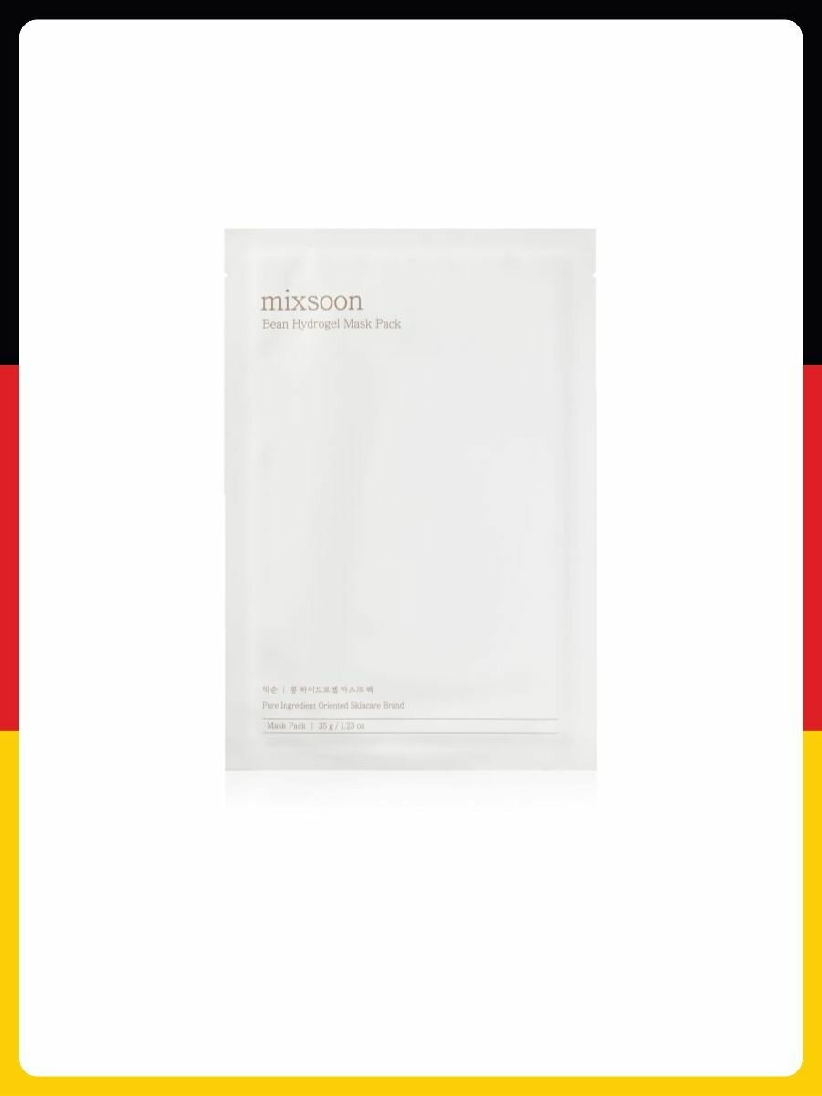 Маска косметическая mixsoon Bean Hydrogel Mask Pack intensive hydrogel mask for hydrated and radiant skin, 35 г