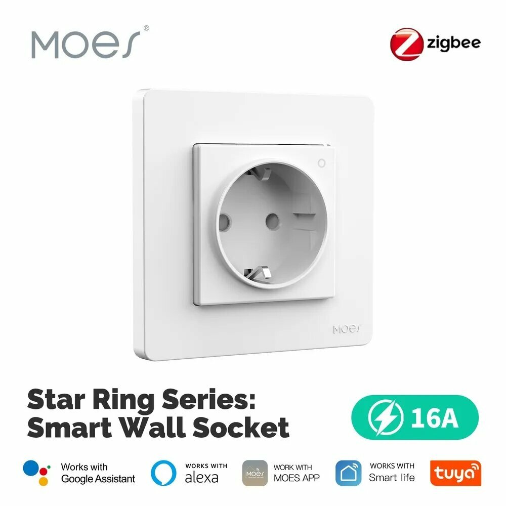 Интеллектуальная розетка MOES с интеллектуальной системой zigbee, tuya и голосовым управлением