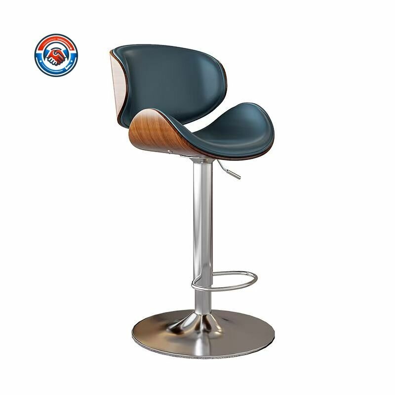 Барный стул с регулировкой высоты 60-80 см, эргономичной спинкой и широким сиденьем, стильный джазовый стул для кухни, бара или кафе, прочный полубарный стул на металлическом основании