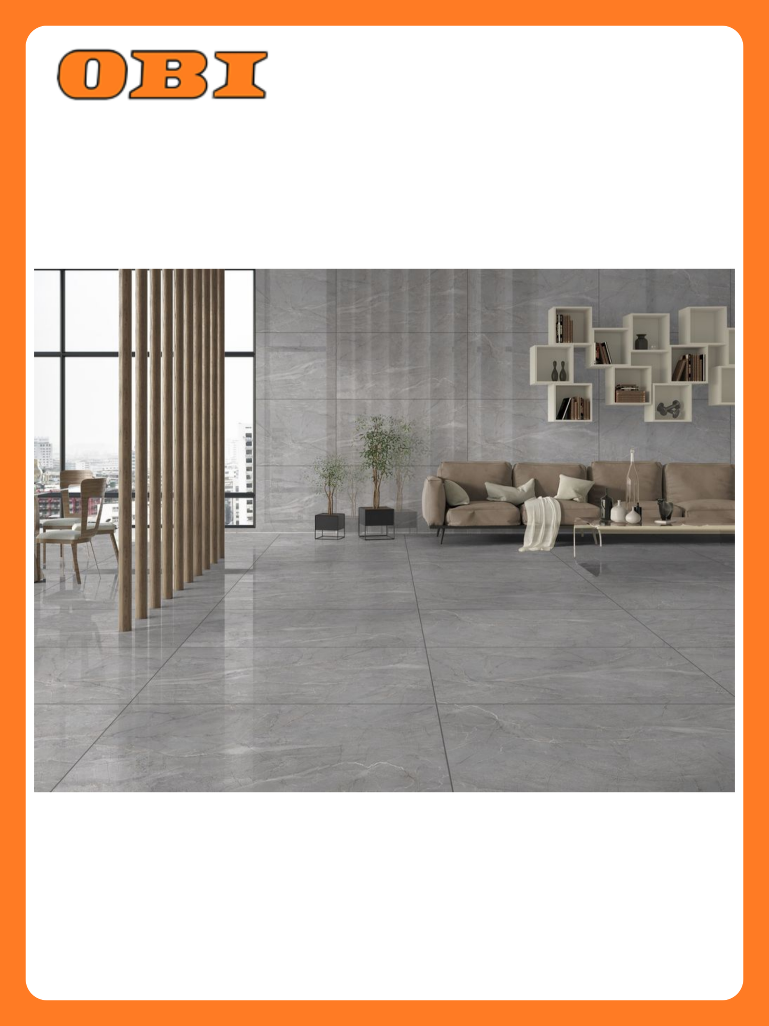 Керамогранит SILON "Bogart Grey", 60x120 см, 2,88 м², полированный, серый