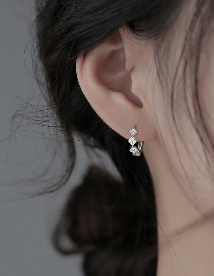 Серьги конго, циркон