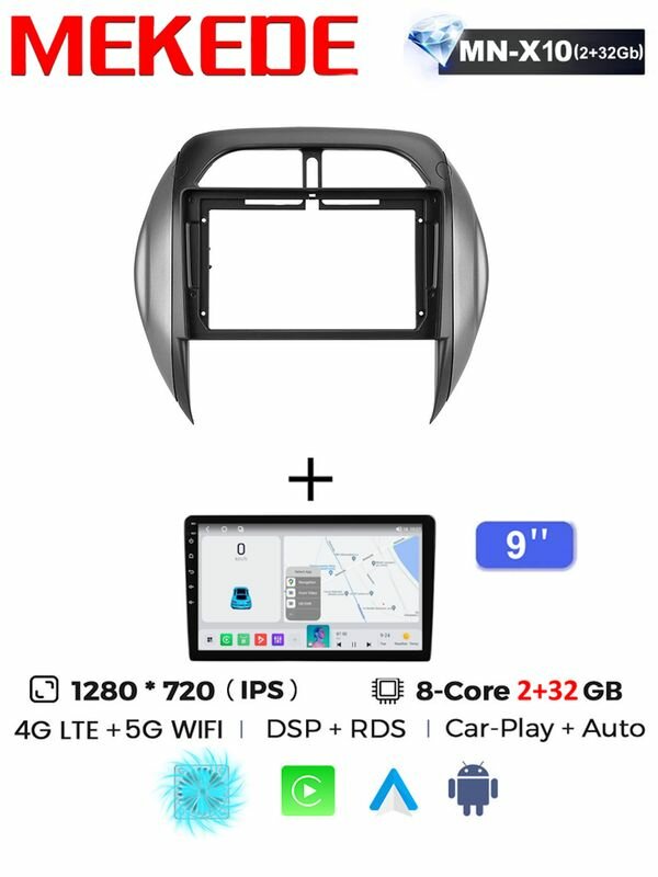 Магнитола 9" Mekede MN X10 Pro 2/32 Gb Toyota RAV4 2 CA20 CA20W XA20 2000-2003 F4 carplay