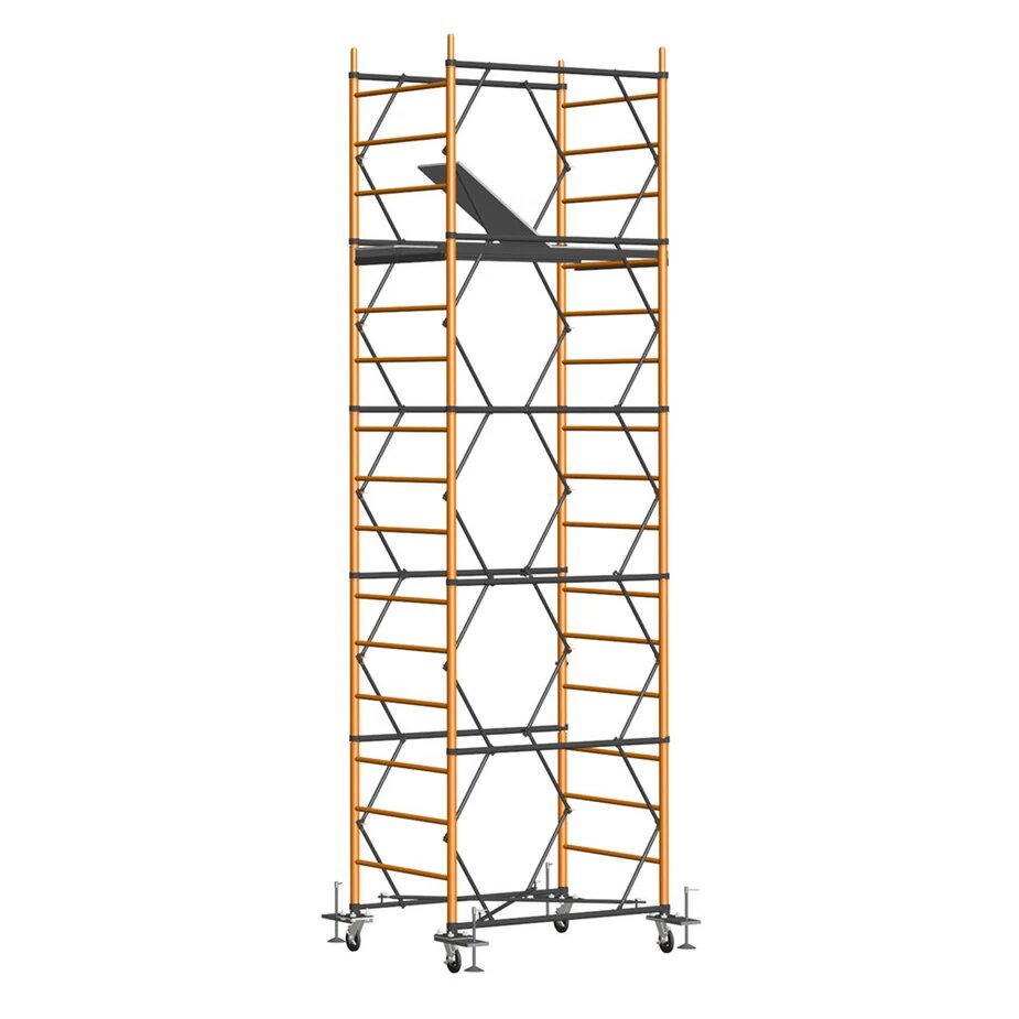Вышка-тура ринстрой, сталь, рабочая высота 7.2 м, с колесами
