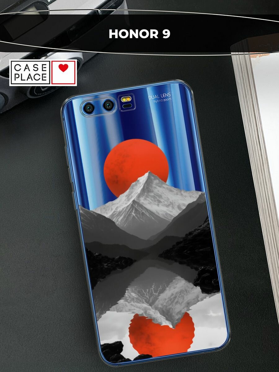 Чехол на Honor 9 / Хонор 9 с принтом Белая гора 2, прозрачный